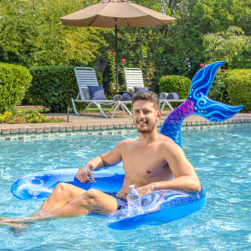 60 Inflatable Mermaid Tail Swimming Pool Sling Chair Pool Float